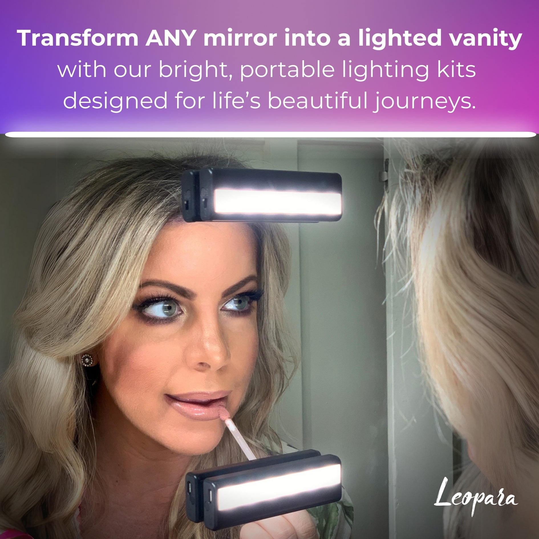 Leopara Portable Makeup Lights - Bright, Cordless, Mirror-Mountable!